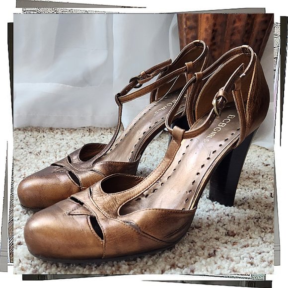 BCBGirls | Shoes | Vintage 205 Retro 20s Copper Color Leather Heels 37 ...